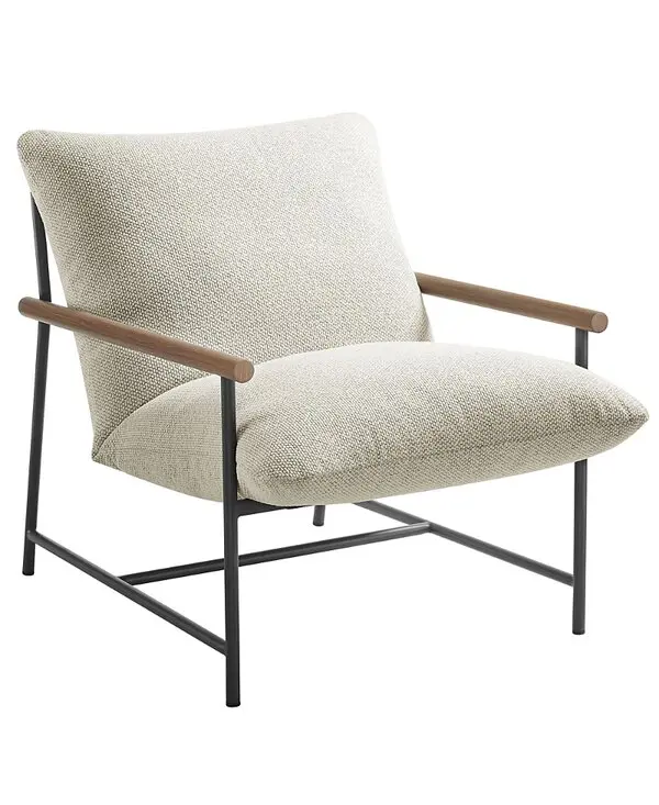 MODWAY Raya Outdoor Patio Boucle Sling Lounge Chair - Ivory