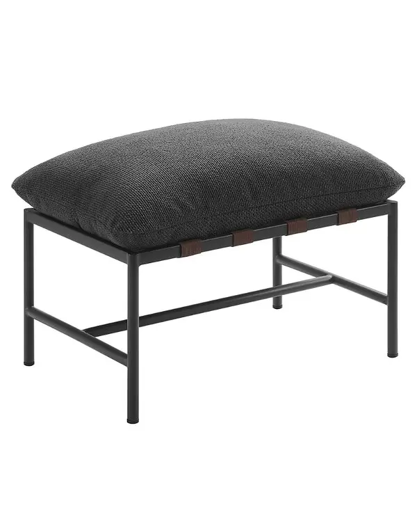 MODWAY Raya Outdoor Patio Boucle Ottoman - Charcoal