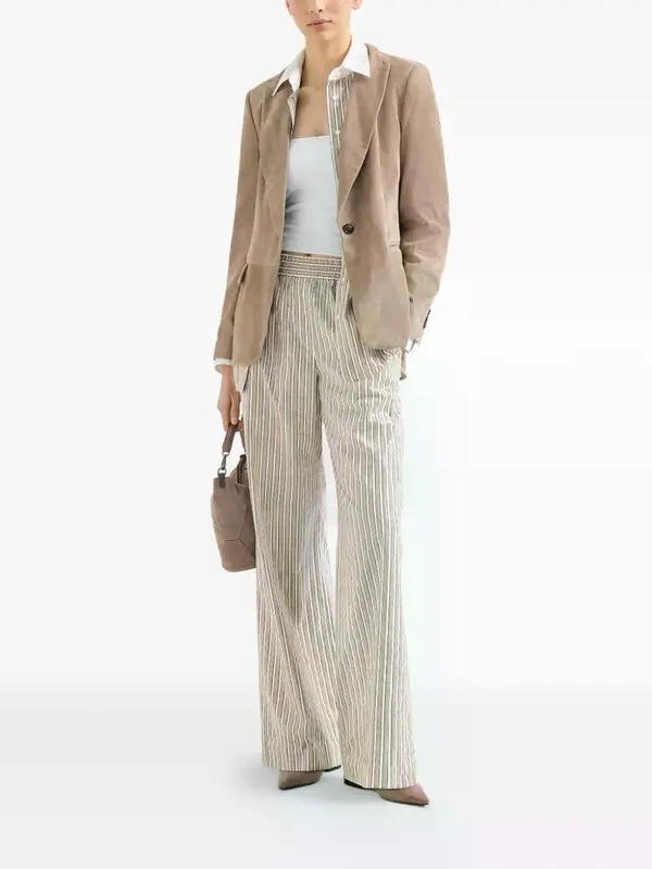 Brunello Cucinelli Cotton Poplin Striped Trousers