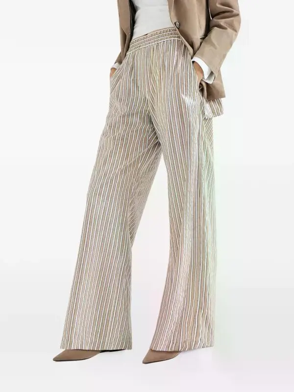 Brunello Cucinelli Cotton Poplin Striped Trousers