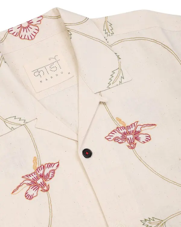 KARDO Ronen Relaxed Fit Floral Shirt - Natural