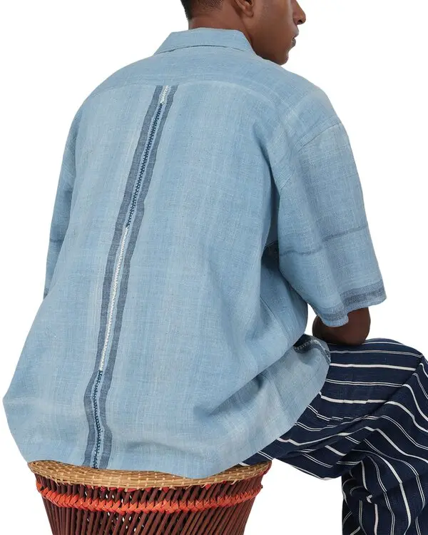 KARDO Rohit Boxy Fit Stripe Shirt - Light Blue