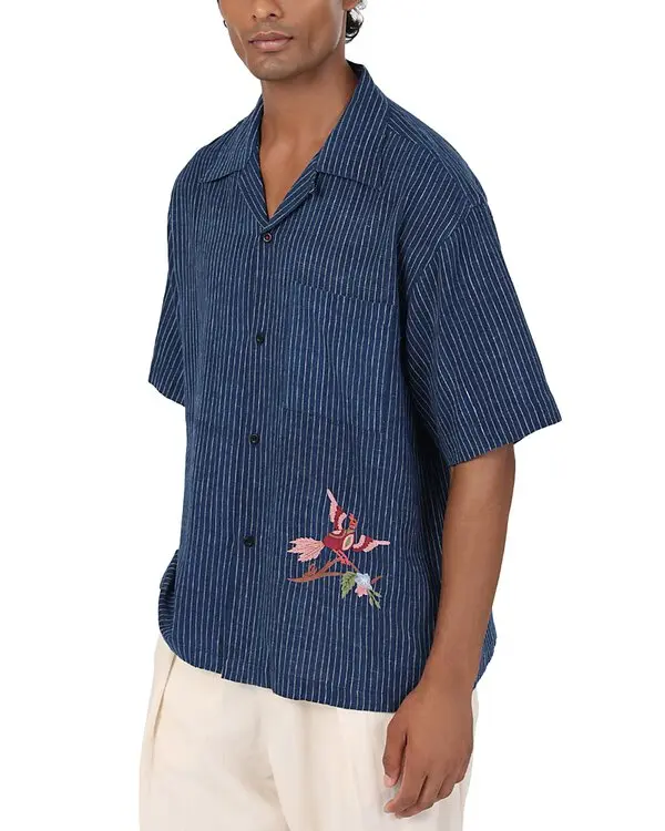 KARDO Rohit Boxy Fit Floral Shirt - Indigo