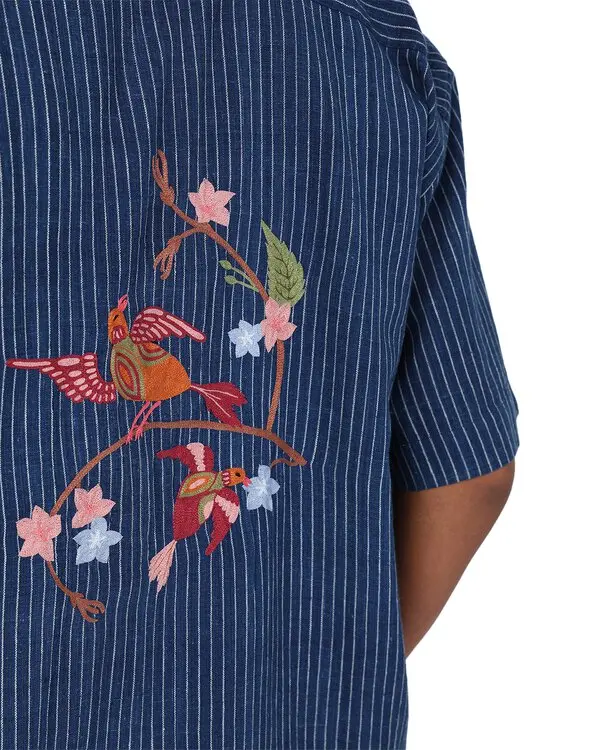 KARDO Rohit Boxy Fit Floral Shirt - Indigo
