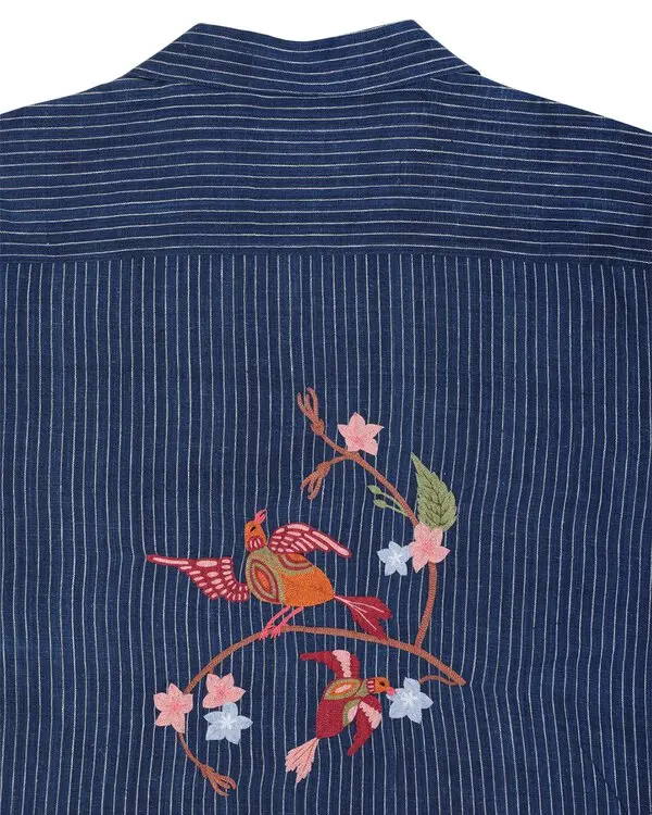 KARDO Rohit Boxy Fit Floral Shirt - Indigo