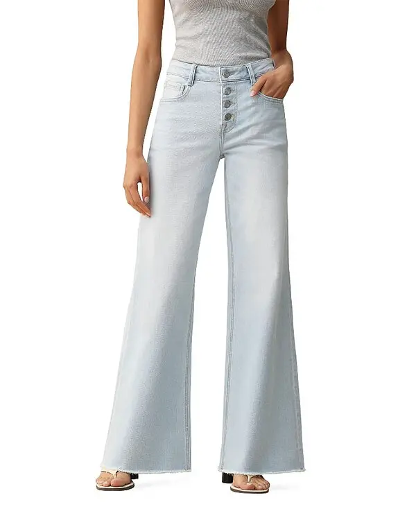 BAYEAS Wide Leg Denim Jeans - Light Blue