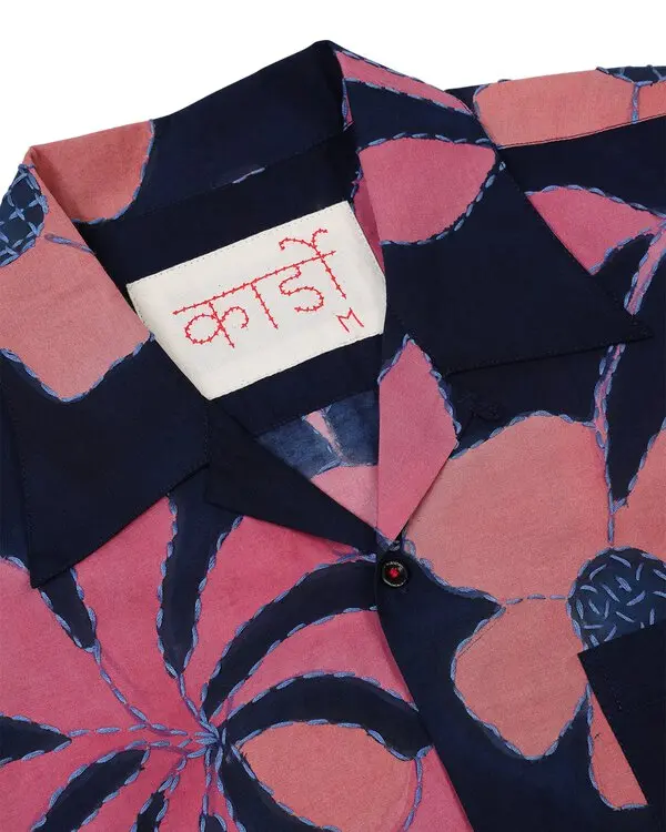 KARDO Rohit Boxy Fit Floral Shirt - Navy