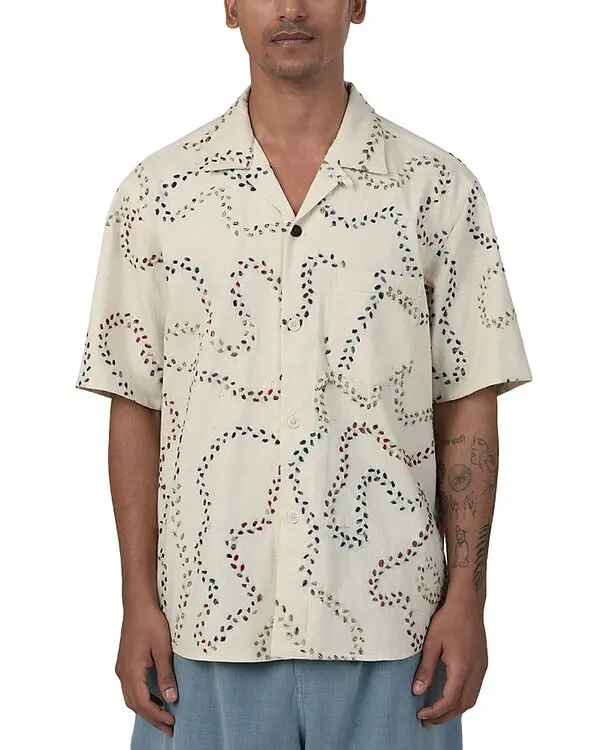 KARDO Ronen Relaxed Fit Patterned Shirt - Natural