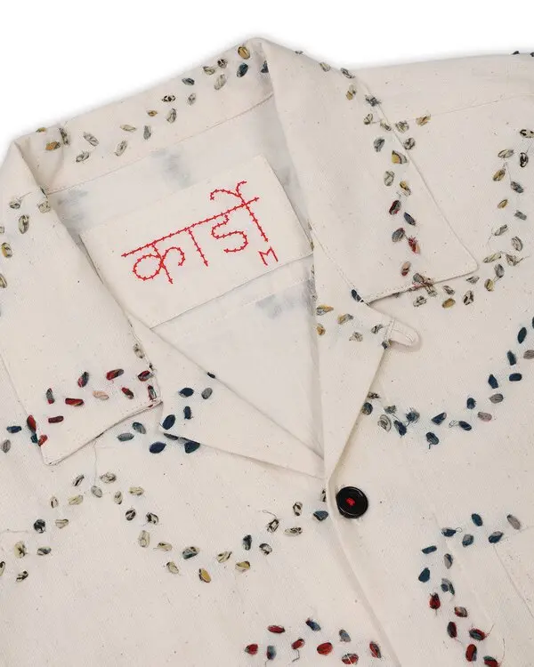 KARDO Ronen Relaxed Fit Patterned Shirt - Natural