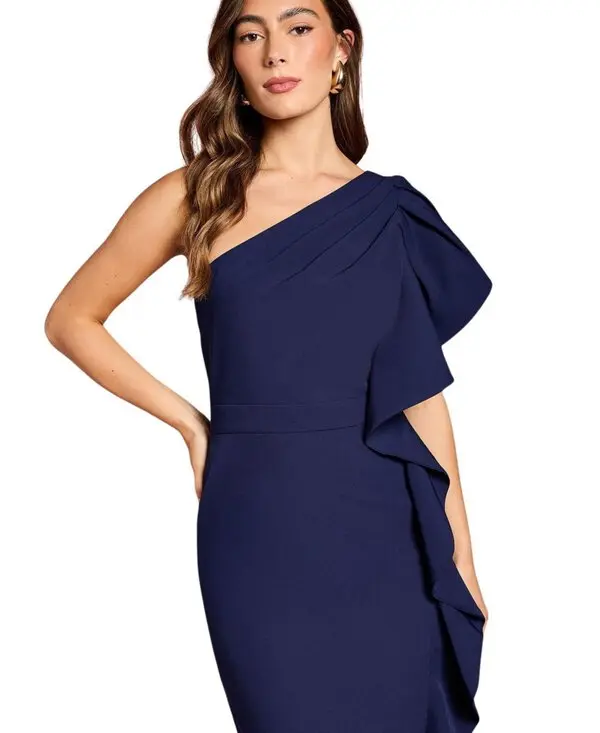 Coast One Shoulder Pencil Midi Dress - Navy