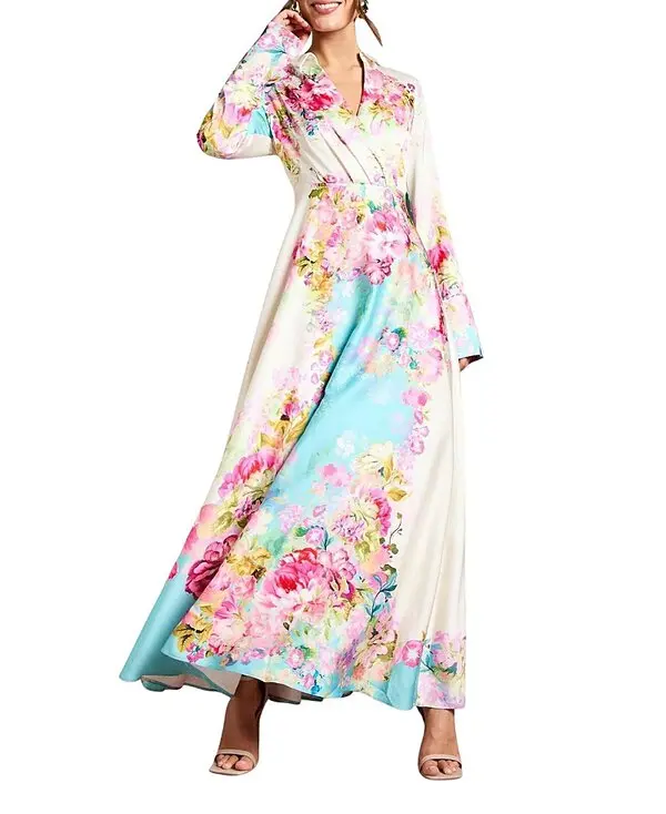 Coast Placement Print Wrap Front Gown - Multi