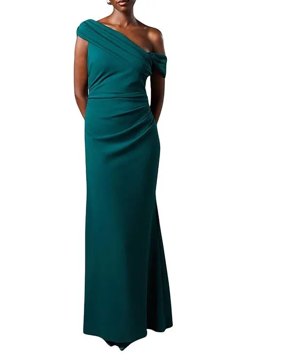 Coast Asymmetrical Neck Maxi Dress - Emerald