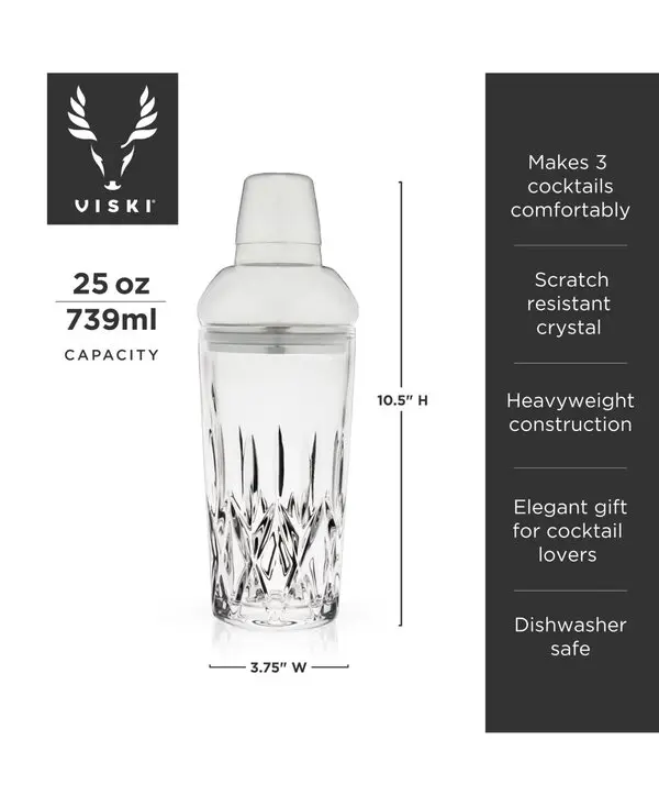 VISKI Admiral Crystal Cocktail Shaker In Stainless Steel