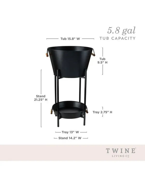 TWINE Beverage Tub With Stand & Tray