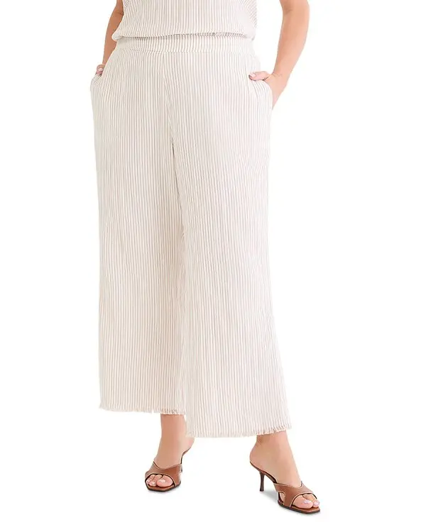 NIC+ZOE Pinstripe Gauze Wide Leg Pants - Neutral Multi