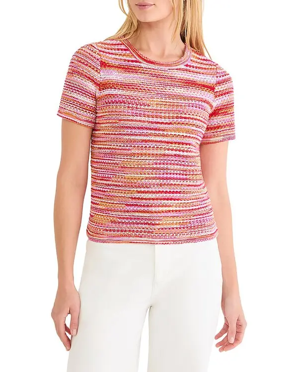 NIC+ZOE Spacedye Tuck Stitch Sweater - Red Multi