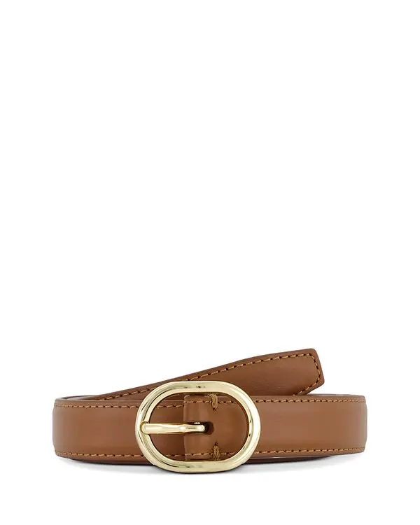 Vince Stitched Leather Belt - Saddle