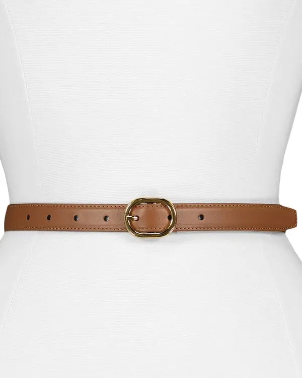 Vince Stitched Leather Belt - Saddle