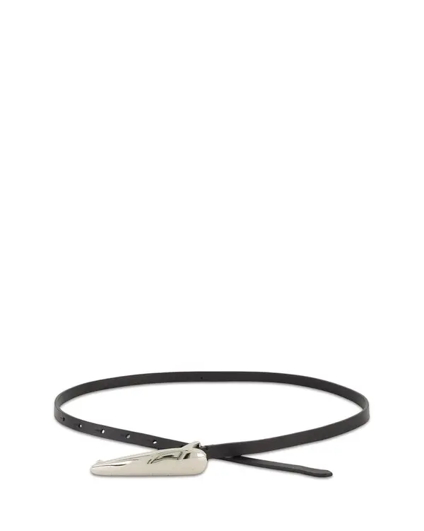 Vince Sculptural Plaque Slim Leather Belt