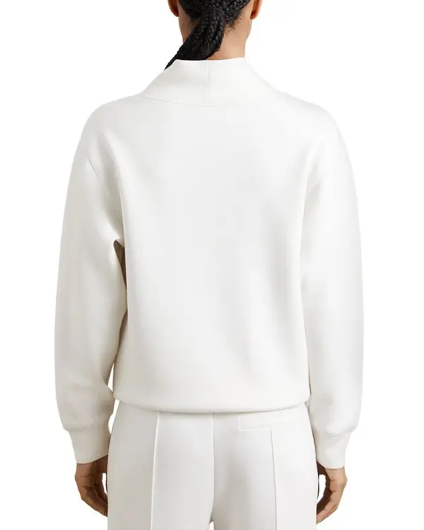 REISS Shawl Neck Sweatshirt - Ivory