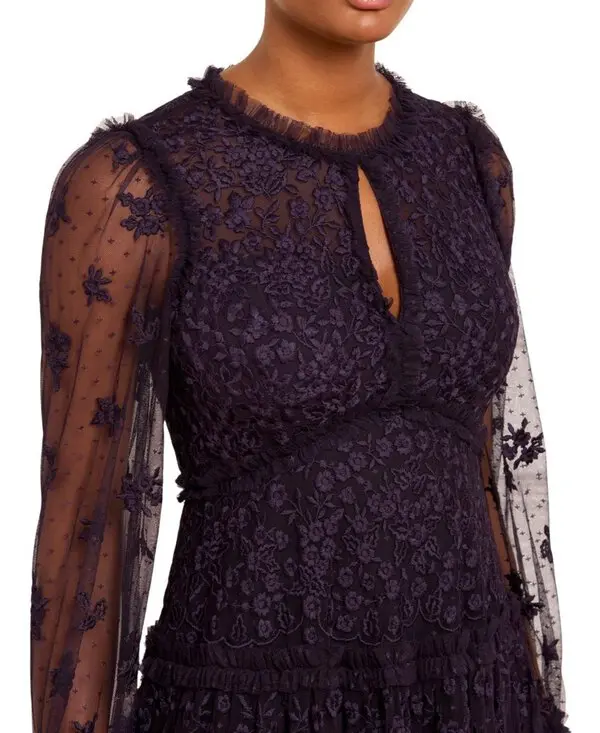 NEEDLE & THREAD Autumn Lace Long Sleeve Ankle Gown