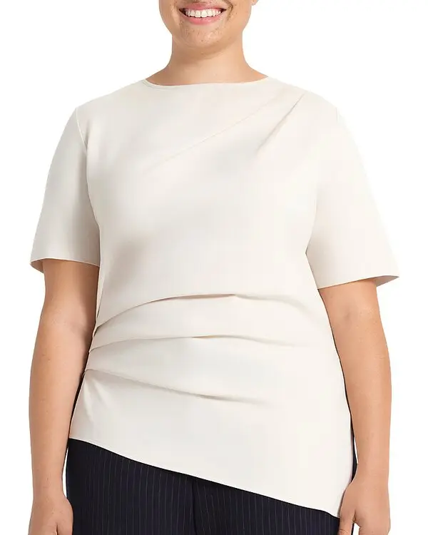 ESTELLE Sasha Pleated Top - Oyster