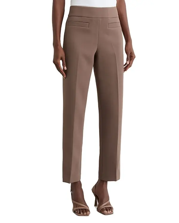 REISS Rosemary Tapered Trousers - Taupe Neutral