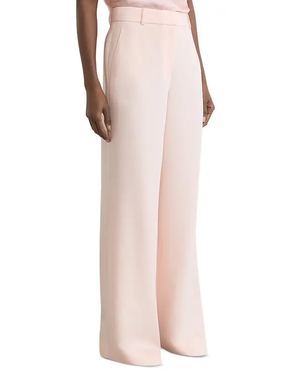 REISS Petites Emilia Wide Leg Pants - Pale Pink