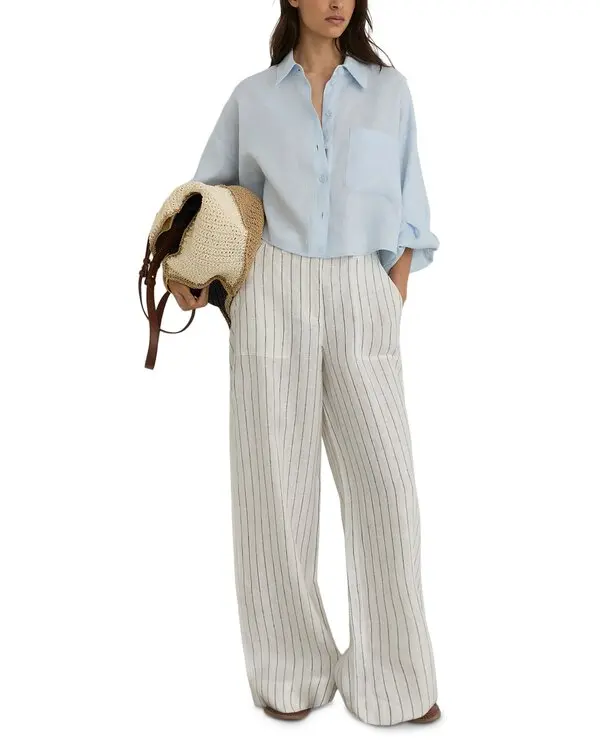 REISS Ashby Wide Leg Trousers