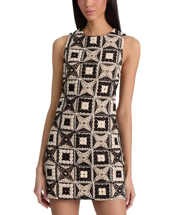 Alice + Olivia Clyde A-line Shift Dress - Black/multi