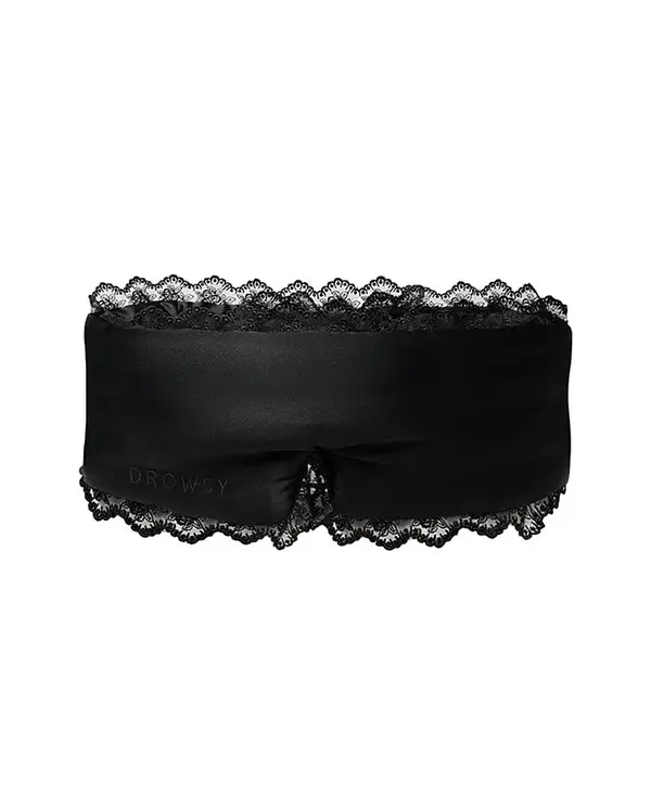 DROWSY A Paris Love Story Silk Sleep Mask - Black Jade