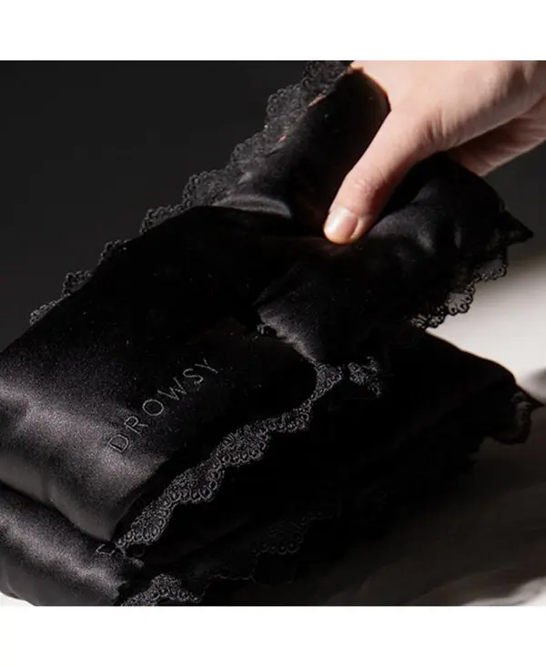 DROWSY A Paris Love Story Silk Sleep Mask - Black Jade