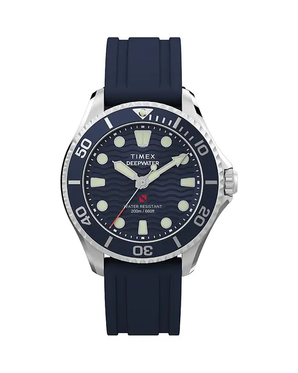 TIMEX Deepwater Meridian 200 Hnbr Rubber Strap Watch, 38mm - Blue