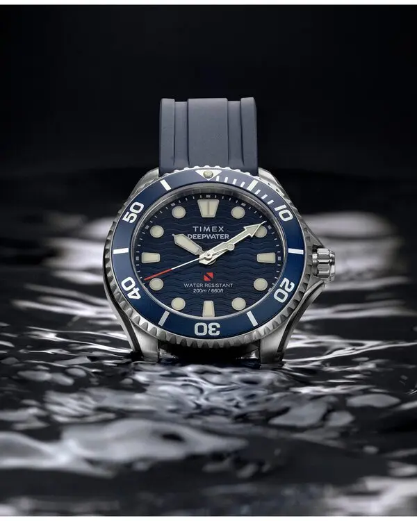 TIMEX Deepwater Meridian 200 Hnbr Rubber Strap Watch, 38mm