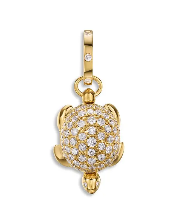 Temple St. Clair 18k Yellow Diamond Turtle Locket Pendant - Gold