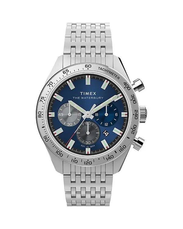 TIMEX Waterbury Traditional Chronograph Bracelet Watch - Silver