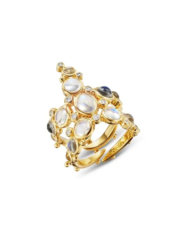 Temple St. Clair 18k Yellow Blue Moonstone And Diamond Sea Star Ring - Gold