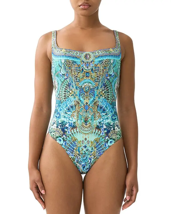 Camilla Underwired Square Neck One Piece Swimsuit - Flamenco Euphoria