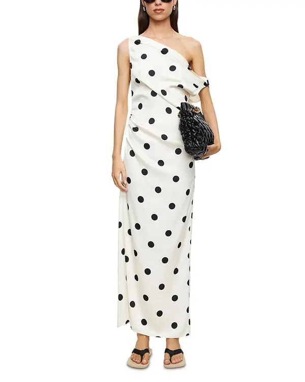 Lioness Sweetheart Polka Dot Maxi Dress - Cream Polkadot