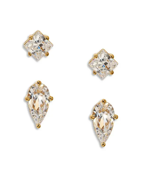 Nadri Lucia Duo Stud Earrings Set - Gold