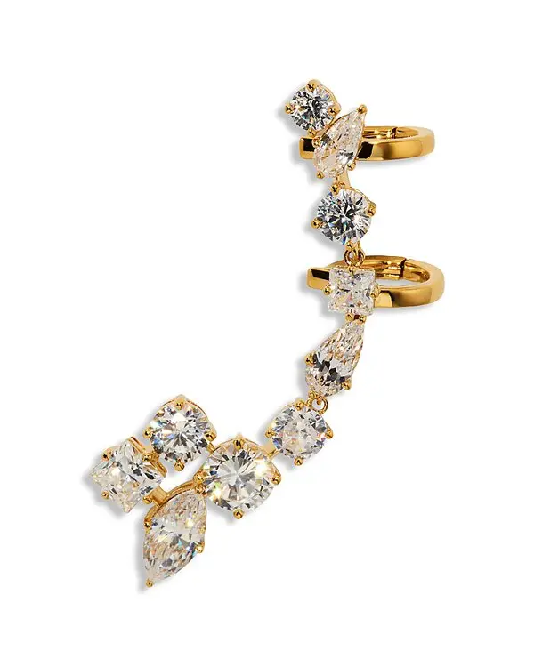 Nadri Lucia 18k Yellow Plated Cz Full Ear Climber Earrings, 1.75l - Gold