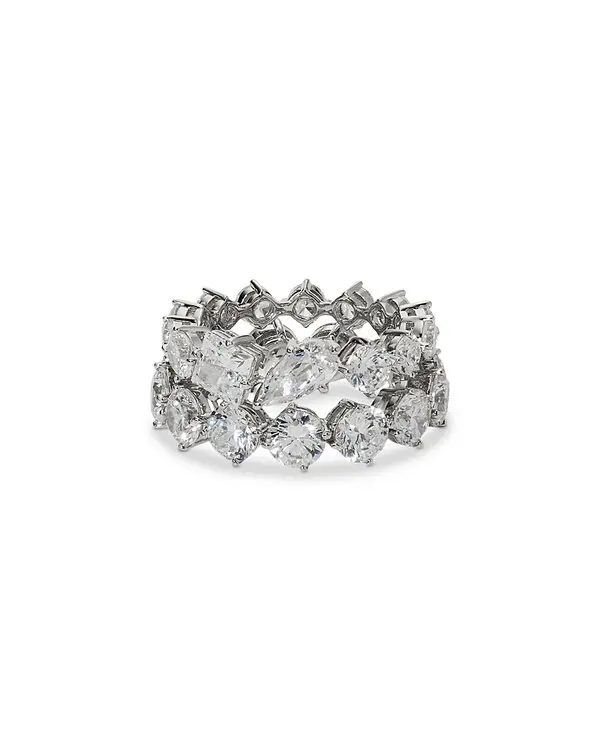 Nadri Lucia Mixed Cz Ring - Rhodium