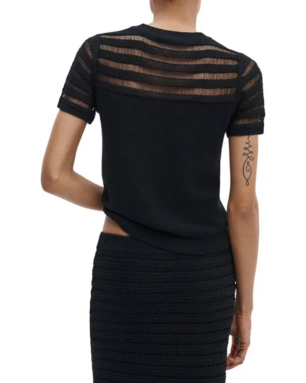 Rag & Bone Britt Crewneck Short Sleeve Sweater - Black