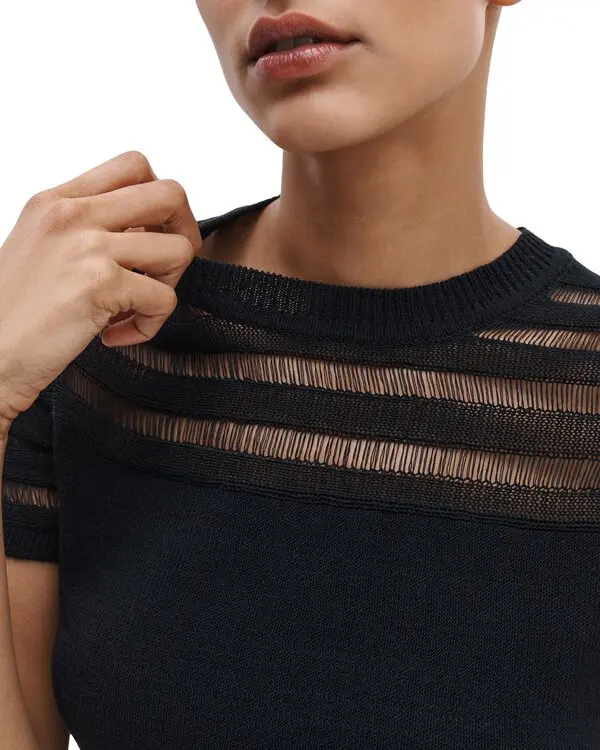 Rag & Bone Britt Crewneck Short Sleeve Sweater - Black