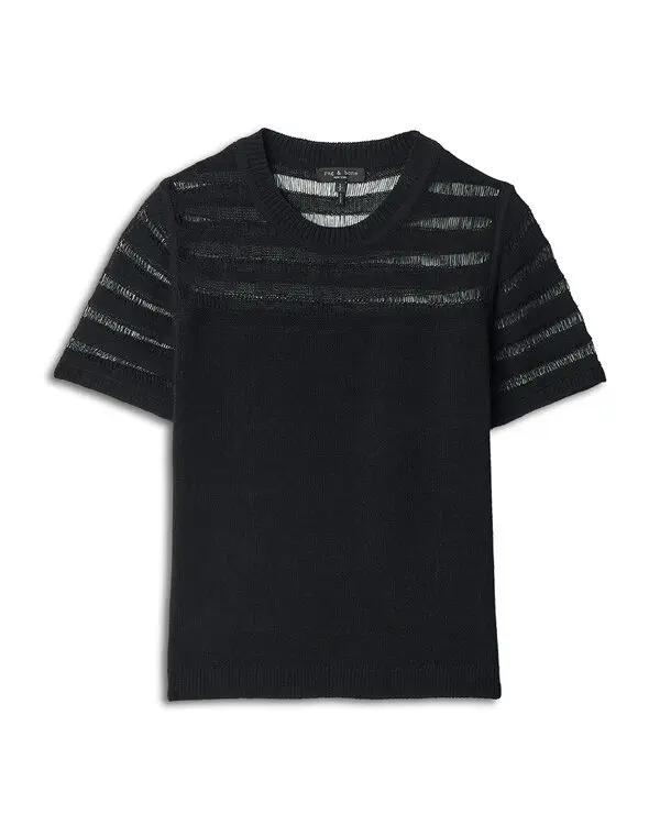 Rag & Bone Britt Crewneck Short Sleeve Sweater - Black
