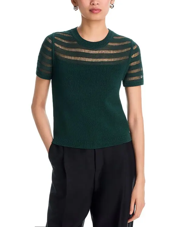 Rag & Bone Britt Crewneck Short Sleeve Sweater - Forest