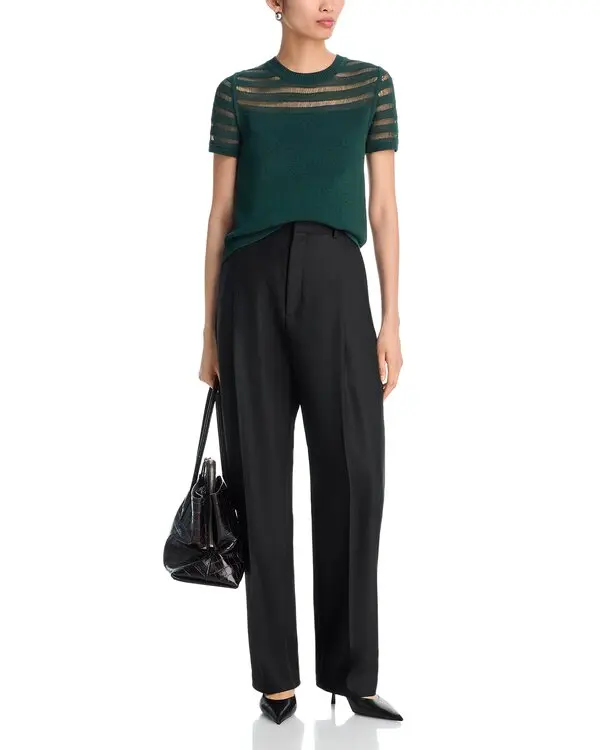 Rag & Bone Britt Crewneck Short Sleeve Sweater - Forest