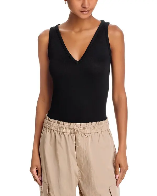 Rag & Bone Knit V Neck Tank - Black