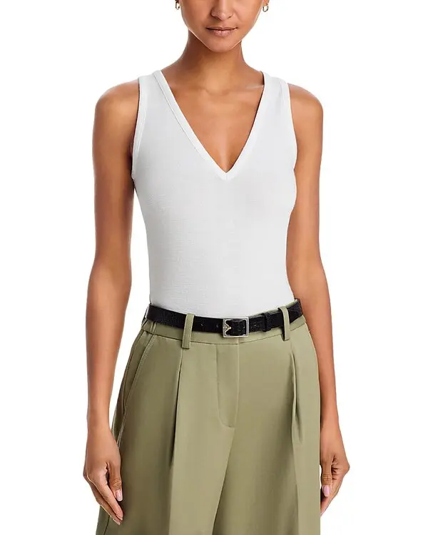 Rag & Bone Knit V Neck Tank - White