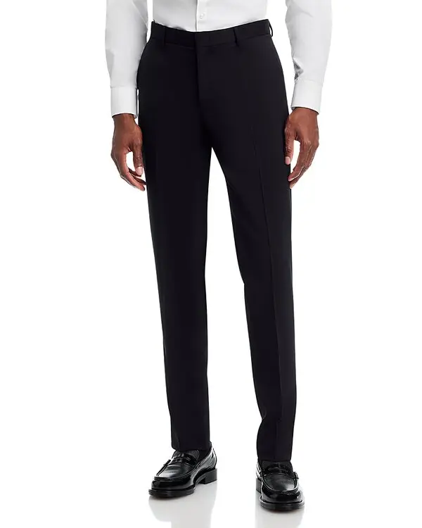 Vince Basic Regular Fit Stretch Wool Suit Pants - Black